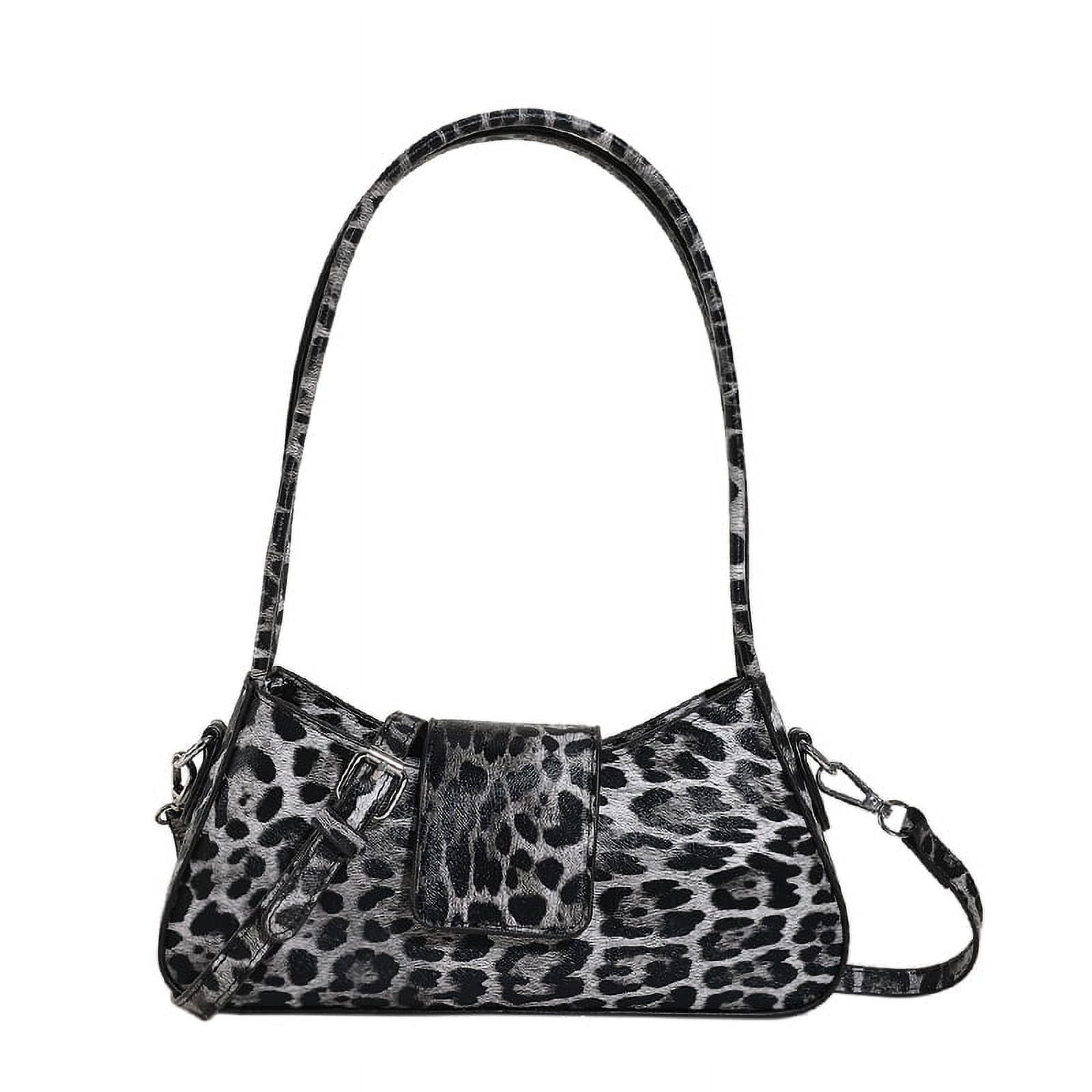 Yucurem Women Leopard Print PU Underarm Bag Top Handle Handbag Shoulder ...