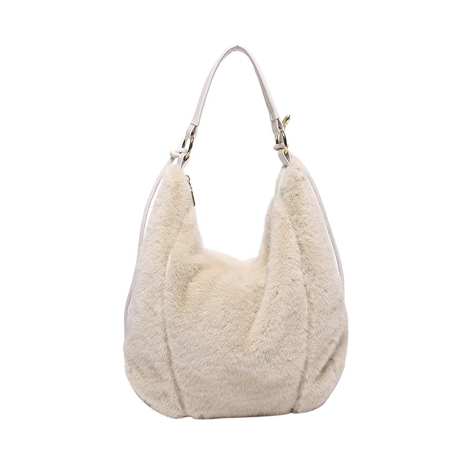 Yucurem Women Plush Crossbody Bag Adjustable Strap Shoulder Bag Handbag ...