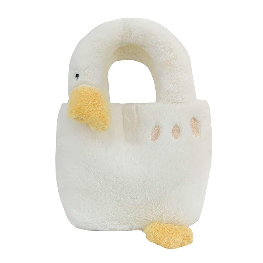 Yucurem Women Plush Tote Warm Cute Big White Goose Handbags Fashion For ...
