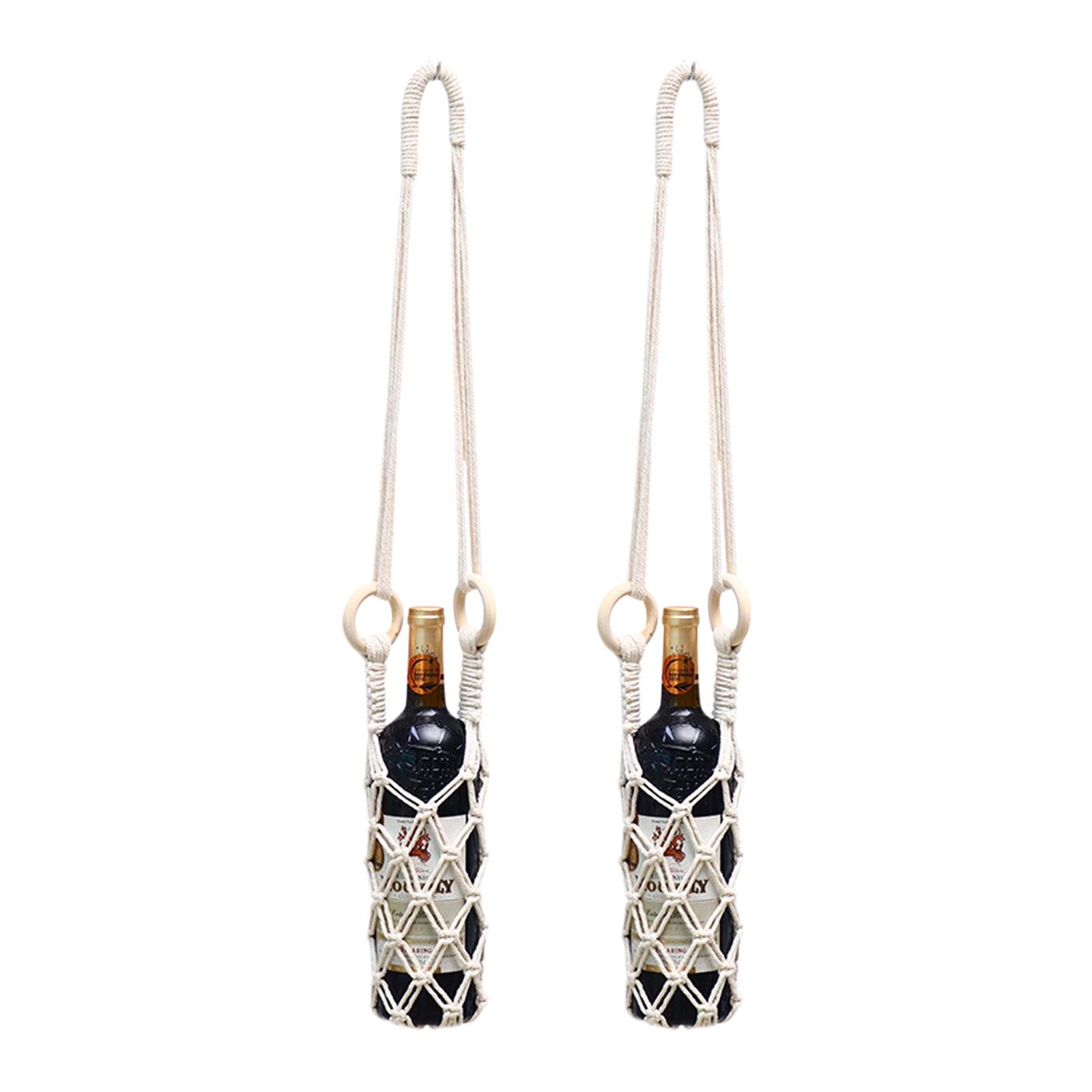 Yucurem Woven Rope Wine Bottle Bag Handmade Cotton Holder Diy Wine ...