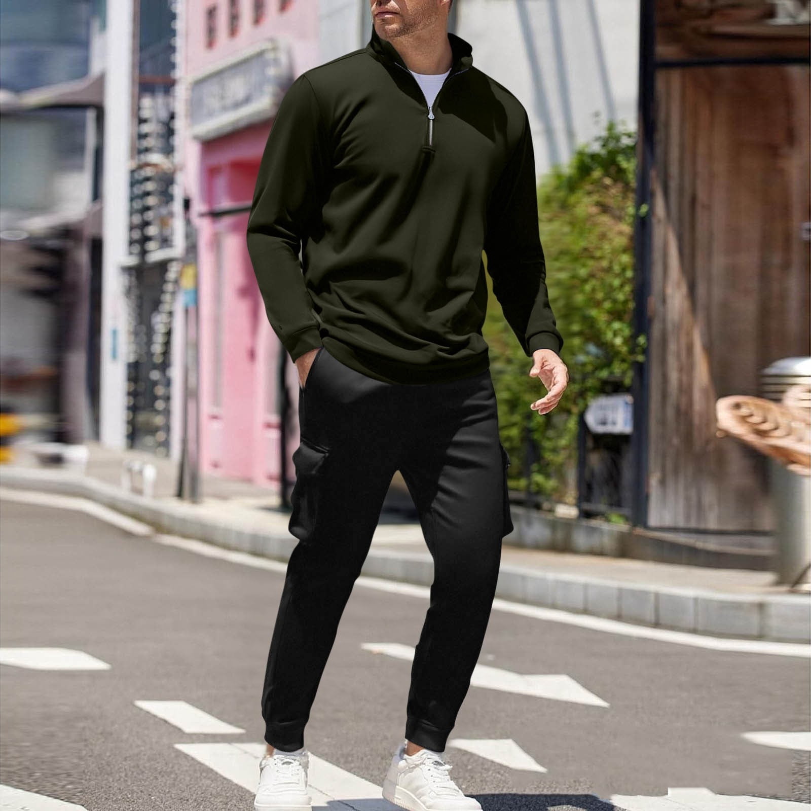 YueHuiYing Fashion Men's Outfits 2 Piece Casual Tracksuits Long Sleeve ...