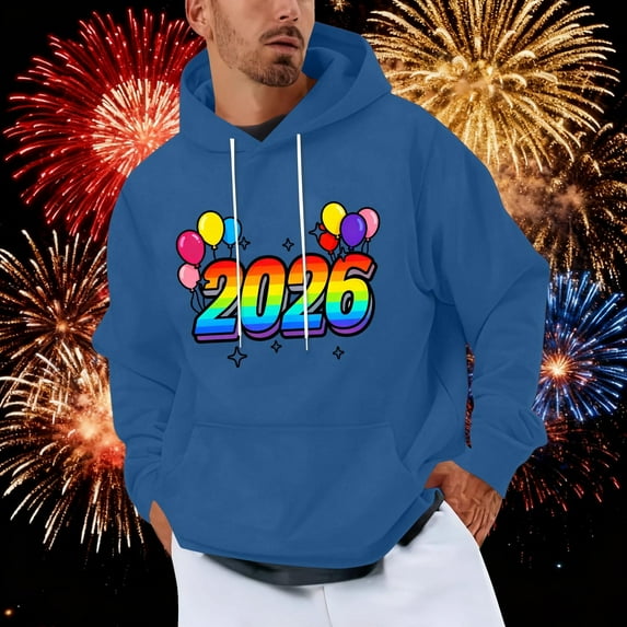 YueHuiYing Men Lightweight Casual Fashion Lucky 2026 Letter Print ...