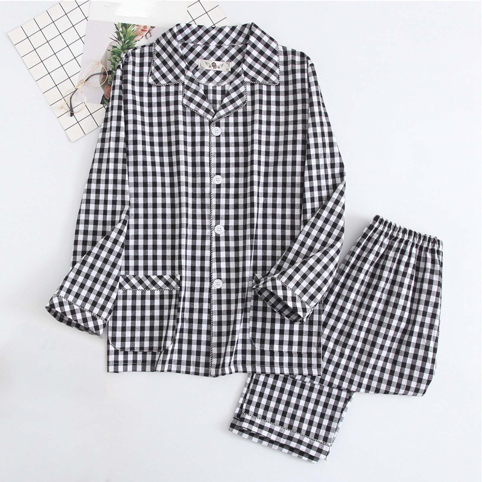 YueHuiYing Mens Ultra Soft Pajama Set, Warm Long Sleeve Prints ...