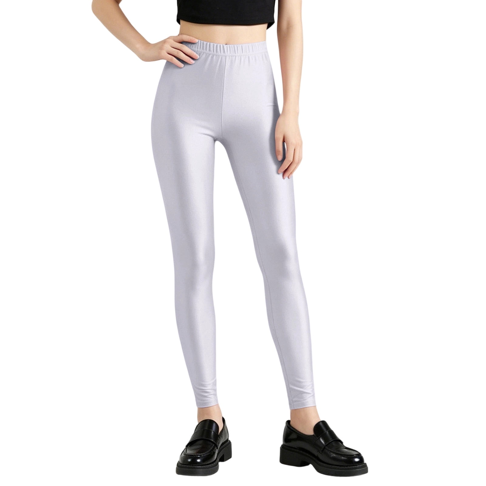 YueHuiYing Women's High Waisted Leggings with Neon Glow Effect ...
