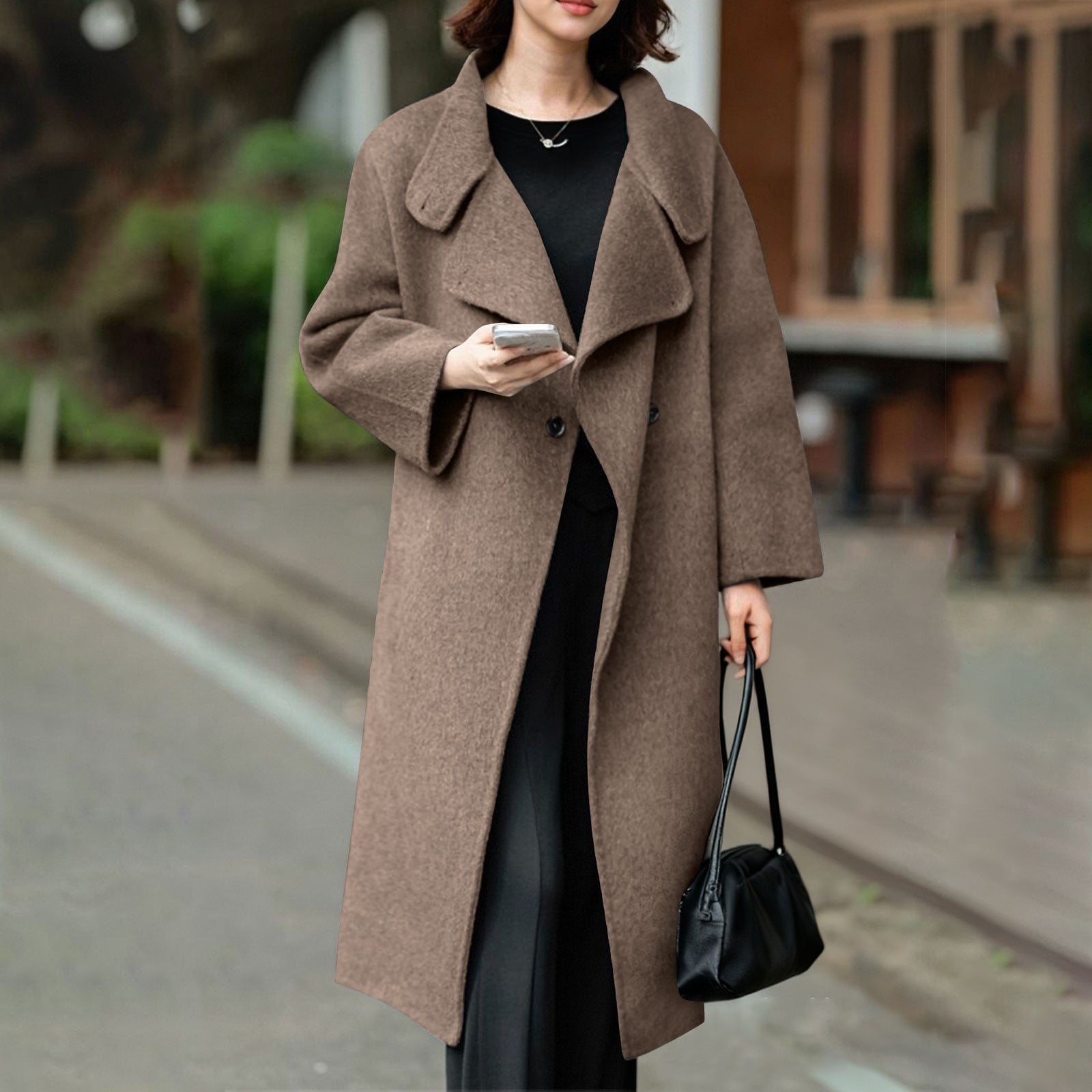 YueHuiYing Women's Solid Casual Thicken Stand Collar Inner Lining ...