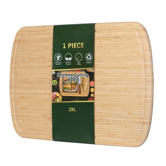 Cutting Board, Kadlawus Cutting Board, Reversible Bamboo Chopping Board ...