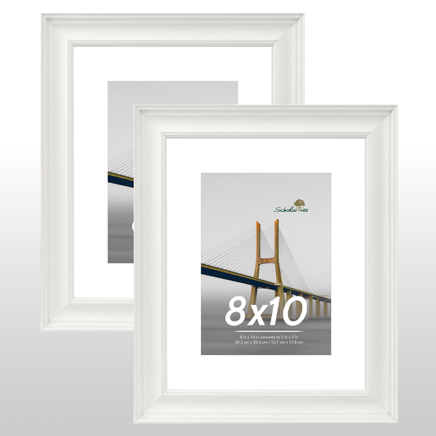 Scholartree 2PACK 8x10 Picture Frame , Display Photo 8x10 Matted to 5x7 ...
