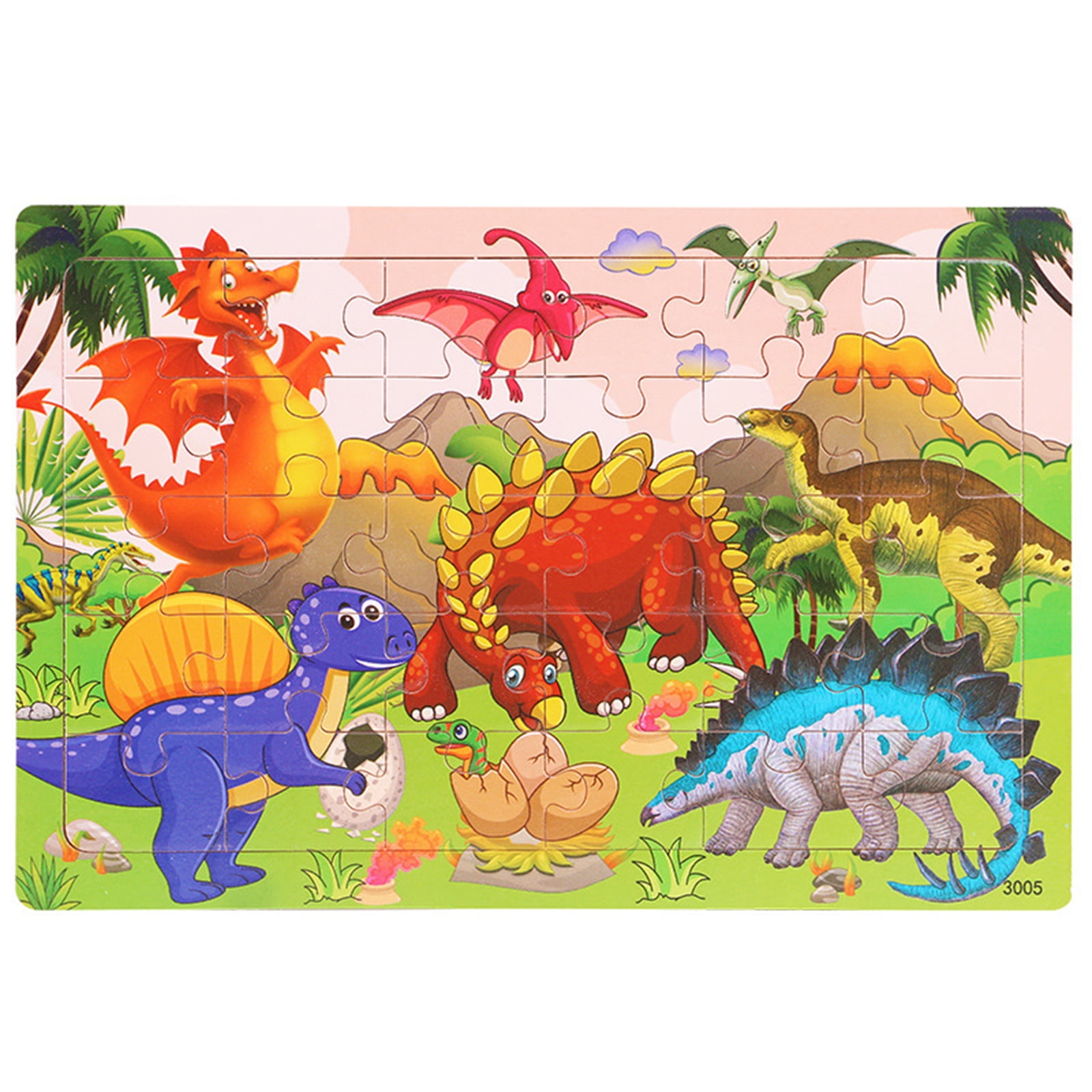 Yuedong Children's Wooden Puzzle Set 30 Pieces of Color Paper Puzzles ...