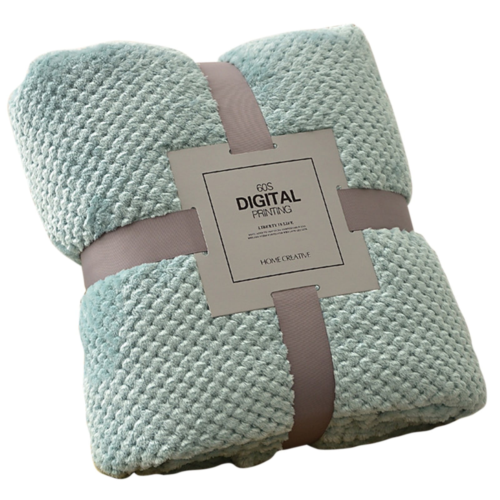 Yuehao Light Blue Crochet Patterned Polyester Throw, 70 cm x 100 cm ...