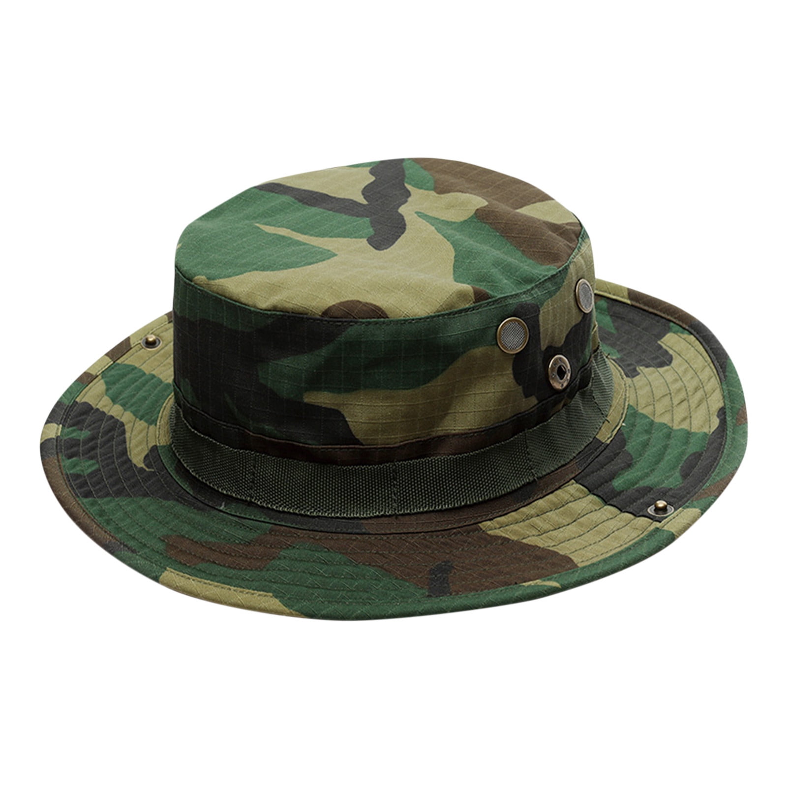 Yuehao Male Female Neutral Summer Camouflage Bucket Hats Adjustable Rope Button Fisherman Hat ...