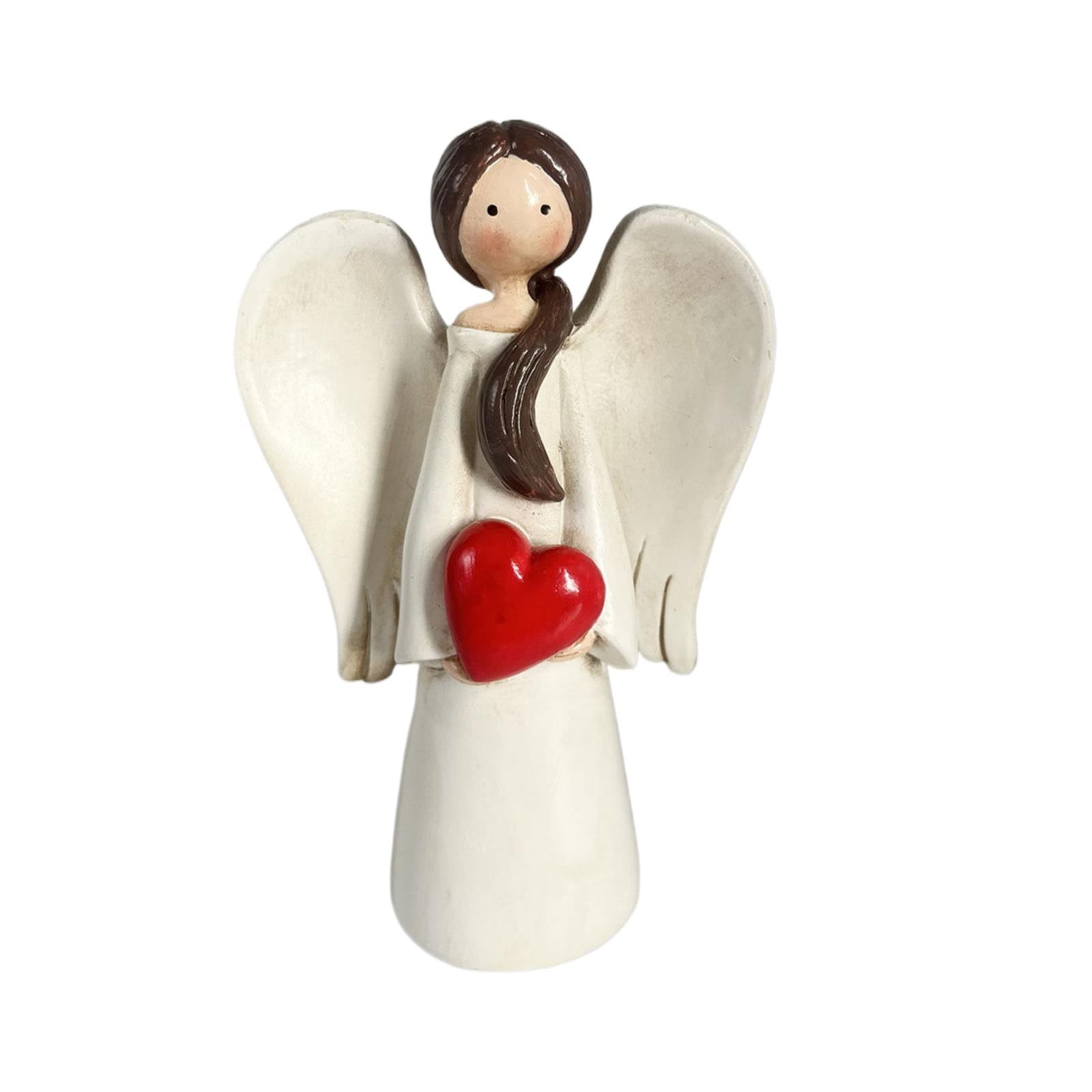 Yuehao Mother's Day Gift Angel with Heart Figure Handmade Table Decoration Art & Artwork Angel ...