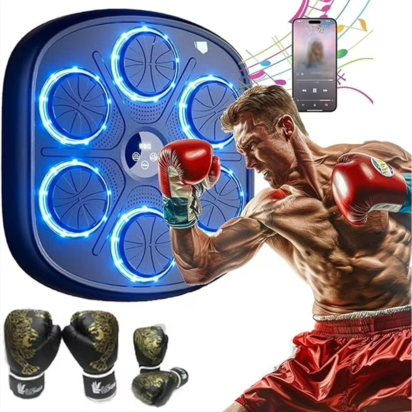Yuehuam Smart Music Boxing Machine with LED Display, Bluetooth, and ...