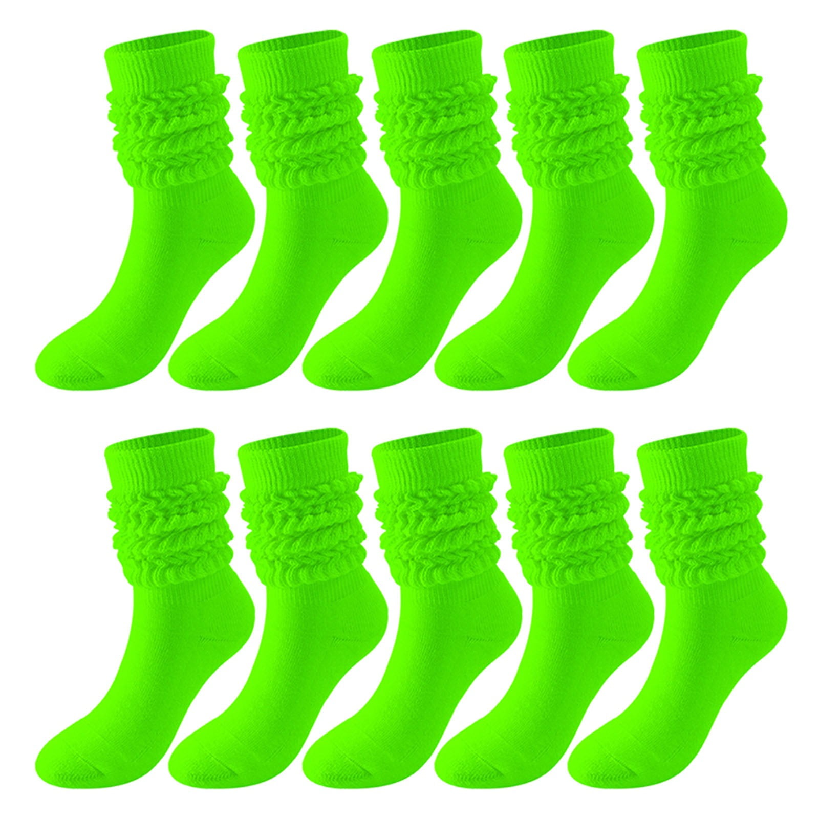 Yuelianxi 5 Pairs Soild Color Socks Women Thigh High Boot Socks Soft ...