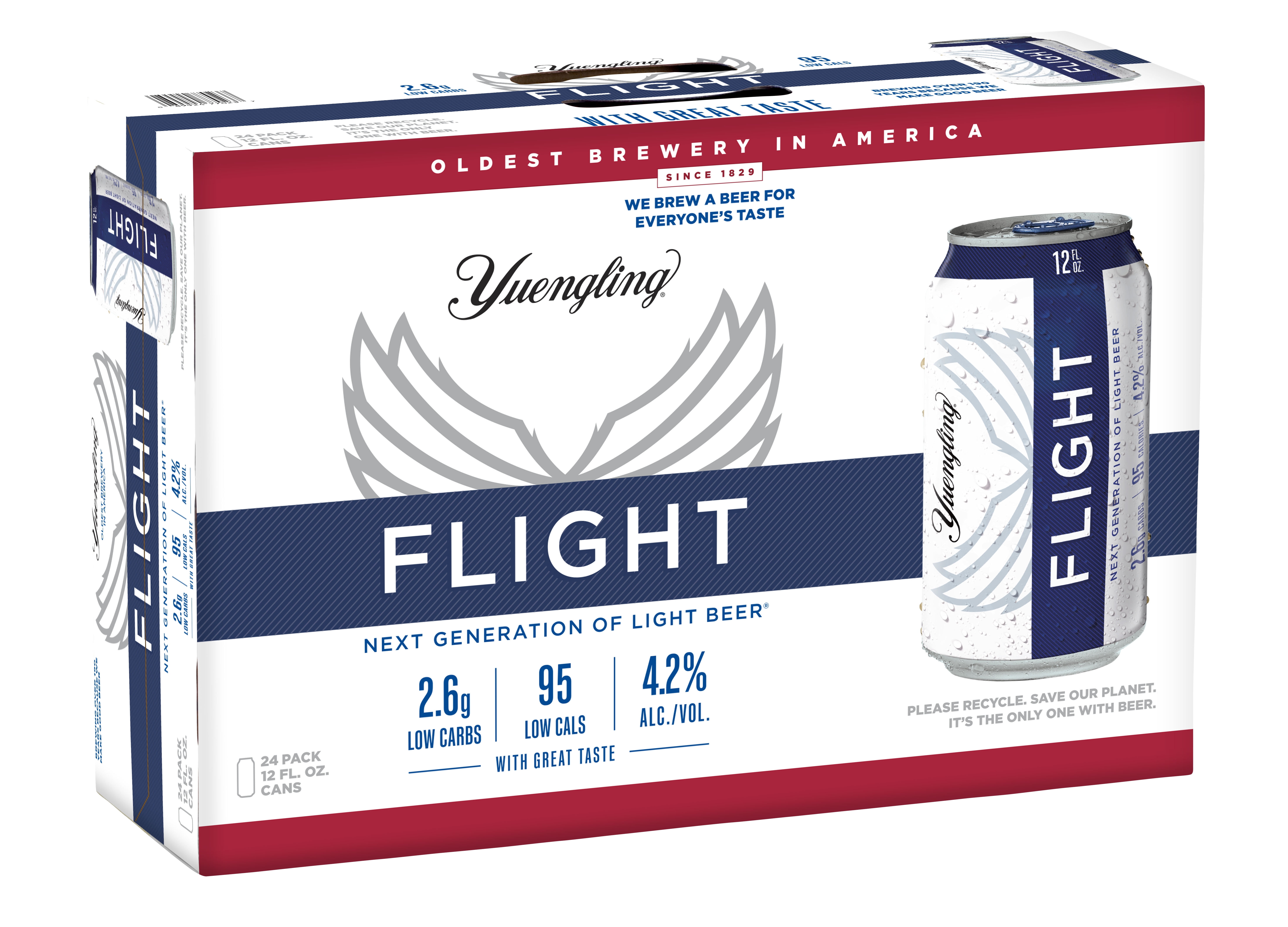 Yuengling FLIGHT Light Beer, 24 Pack Beer, 12 fl oz Aluminum Cans, 4.2% ...