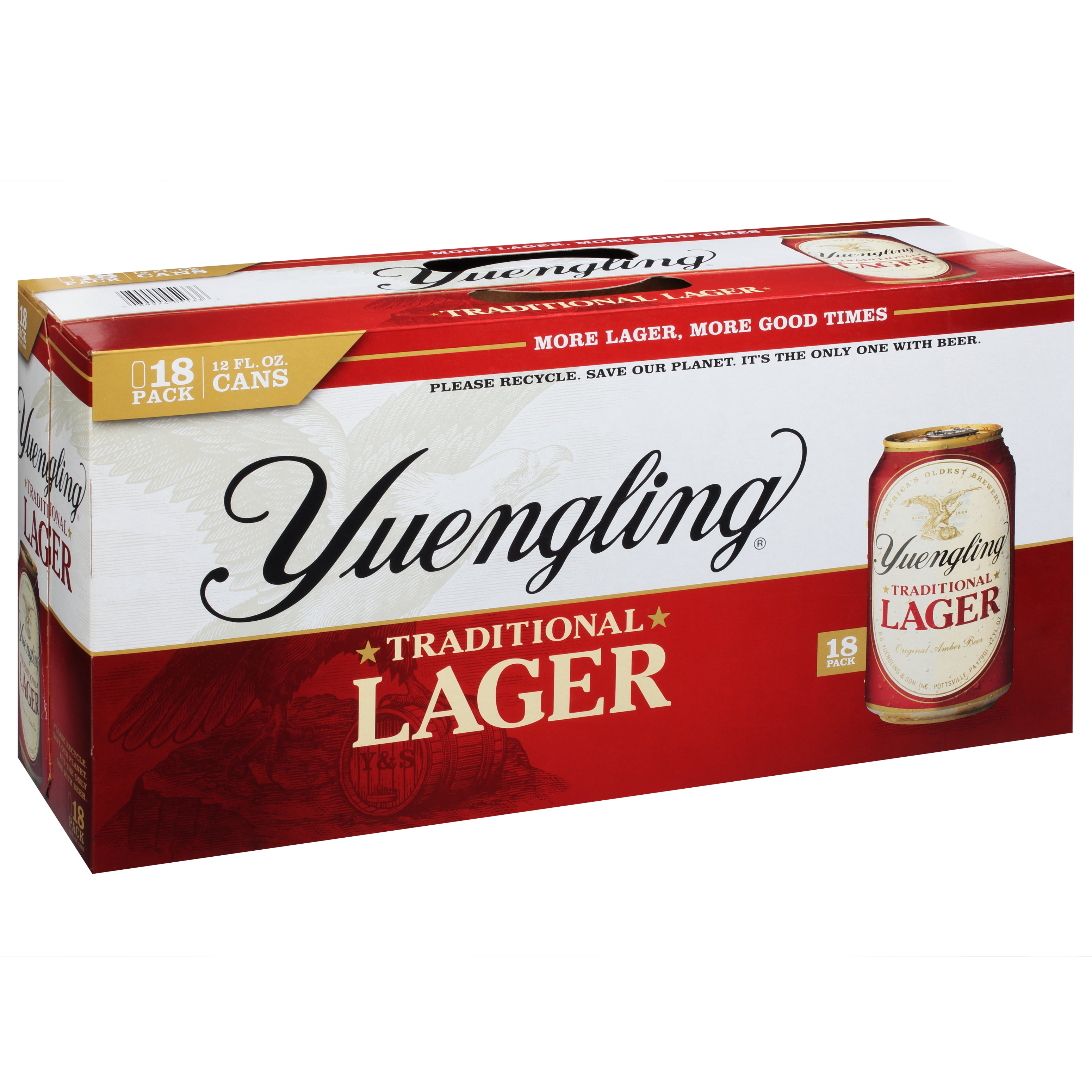 Yuengling Lager Beer, 18 Pack Beer, 12 fl oz Aluminum Cans, 4.5% ABV, Domestic Lager - Walmart.com