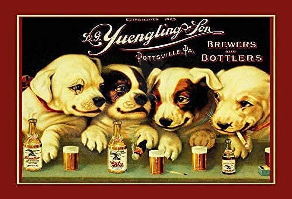 Yuengling & Son Ale and Beer Dogs Metal Tin Sign Rectangle Custom Metal ...