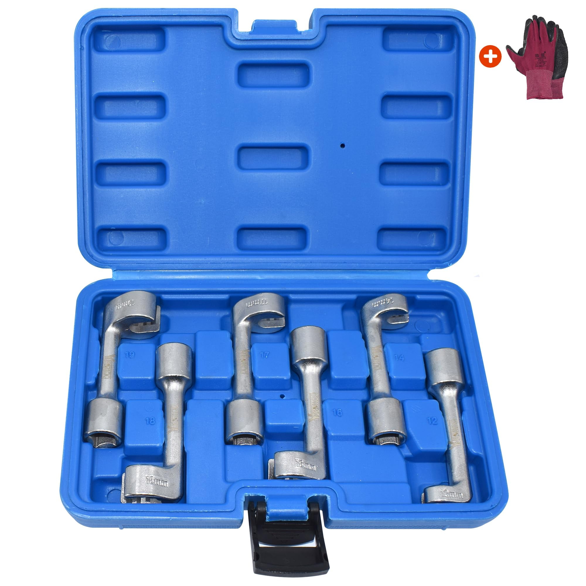 Yuesstloo 1/2" Dr Injection Line Socket Wrench Set, 6pc 12pt Diesel ...