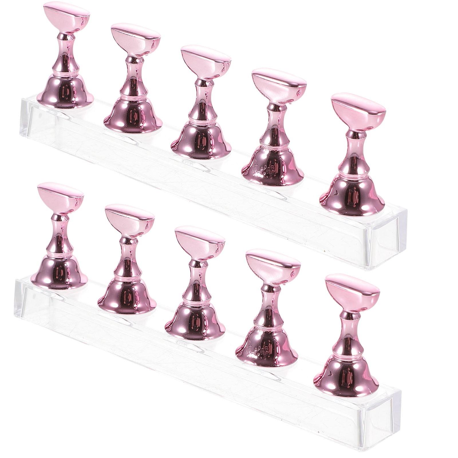Yueyihe 2 Sets Display Shelves Nail Art Holder Base Checkerboard for ...