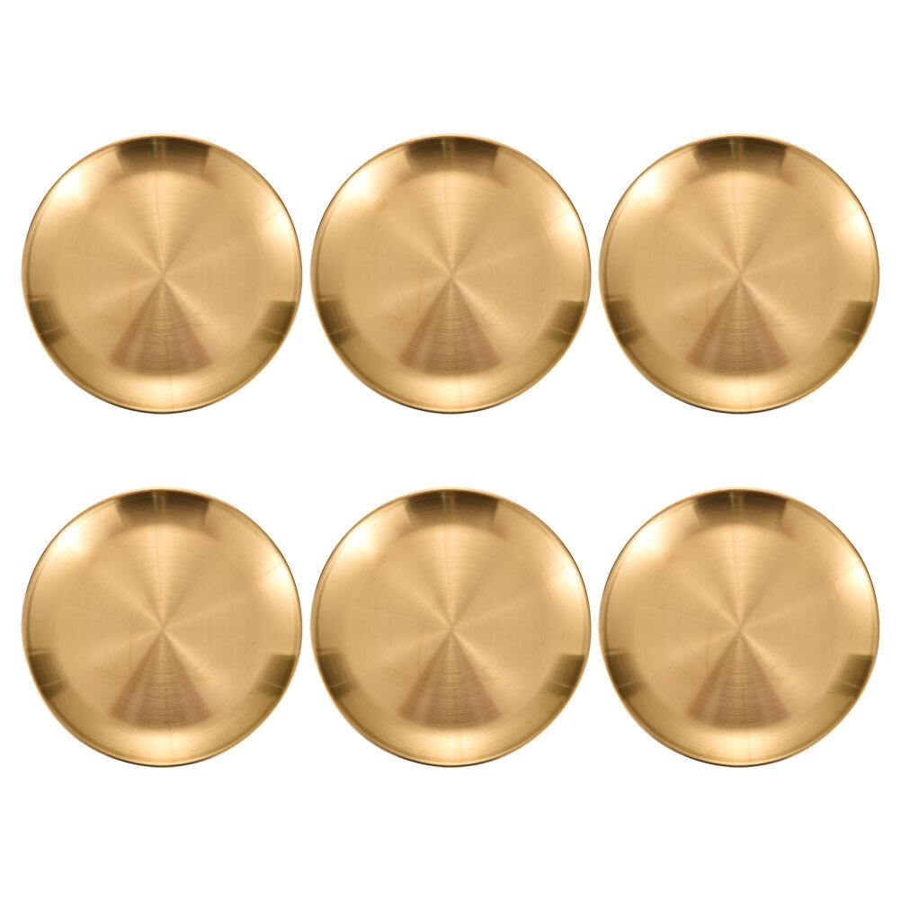Yueyihe 6Pcs Stainless Steel Plate Stainless Steel Dishes Party Adult ...