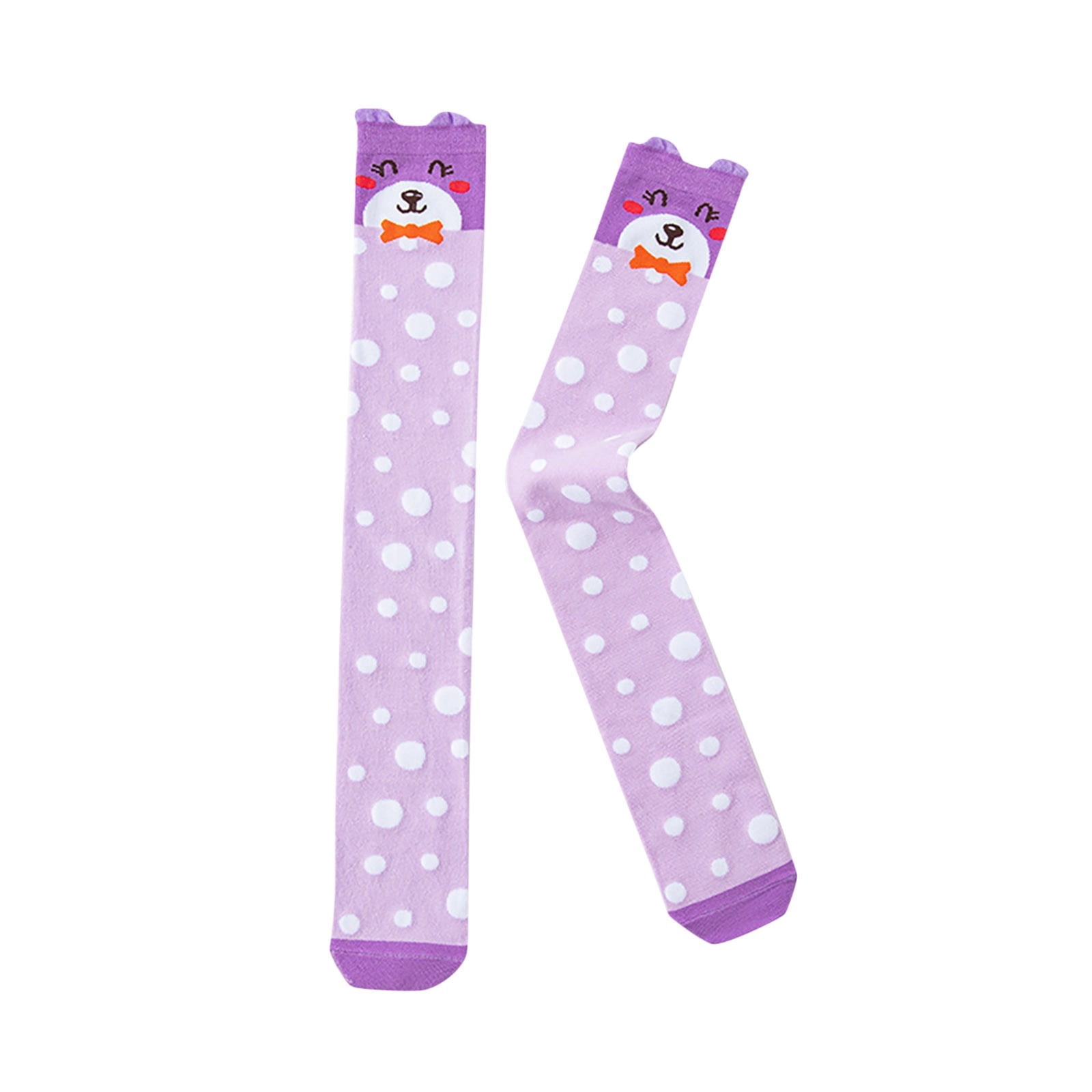 Yufatyle Girls Knee High Socks Soft Cotton Socks Catroon Animal Bear ...