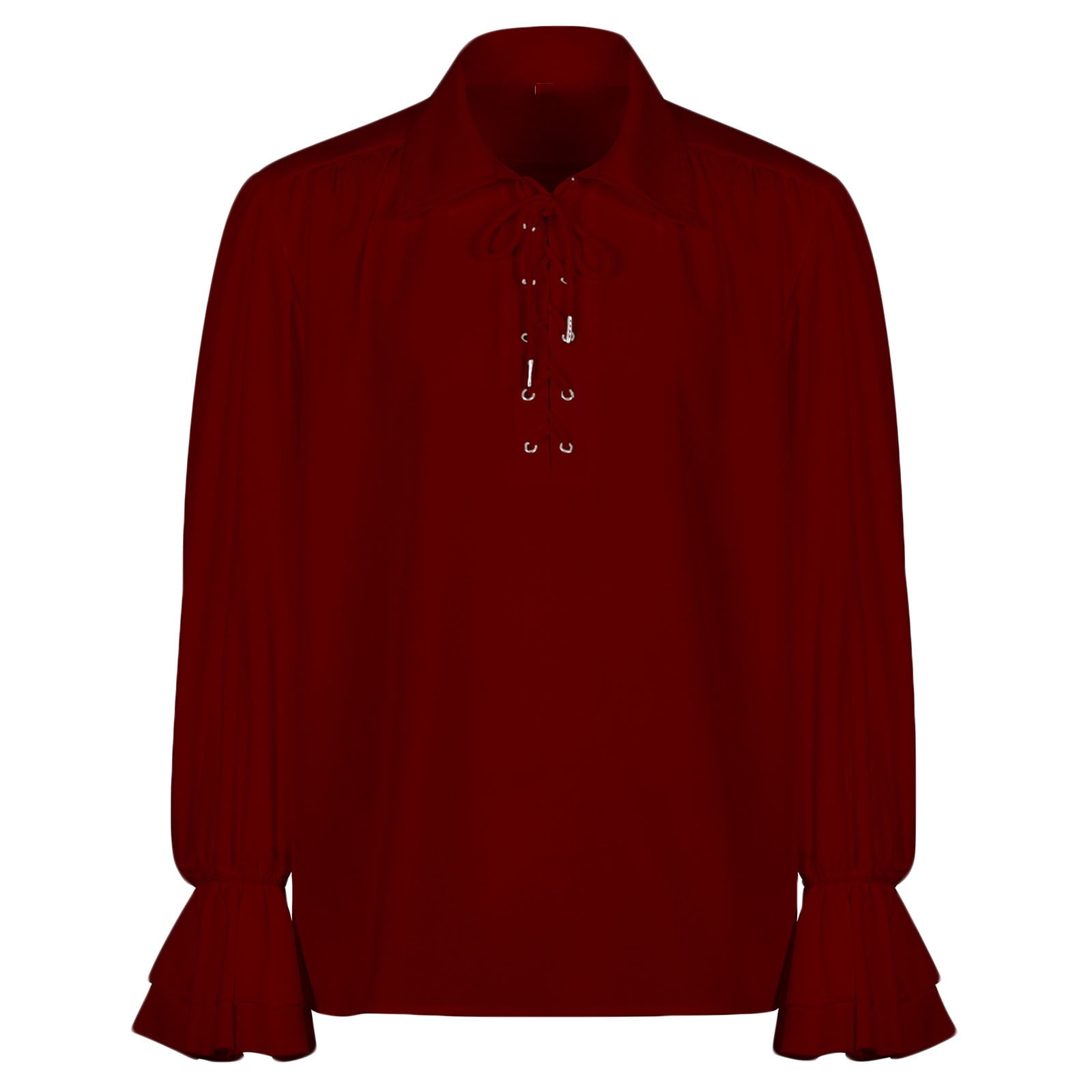 Yufatyle Men Retro Shirt Vampire Renaissance Pirate Shirts Ruffle Long ...