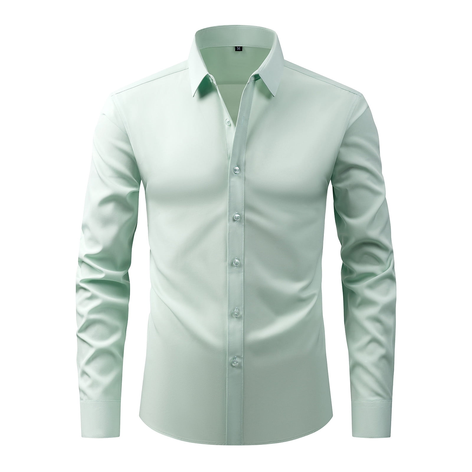 SwiftWear Mens No-Ironing Wrinkle Resistance Dress Shirts Solid Color ...