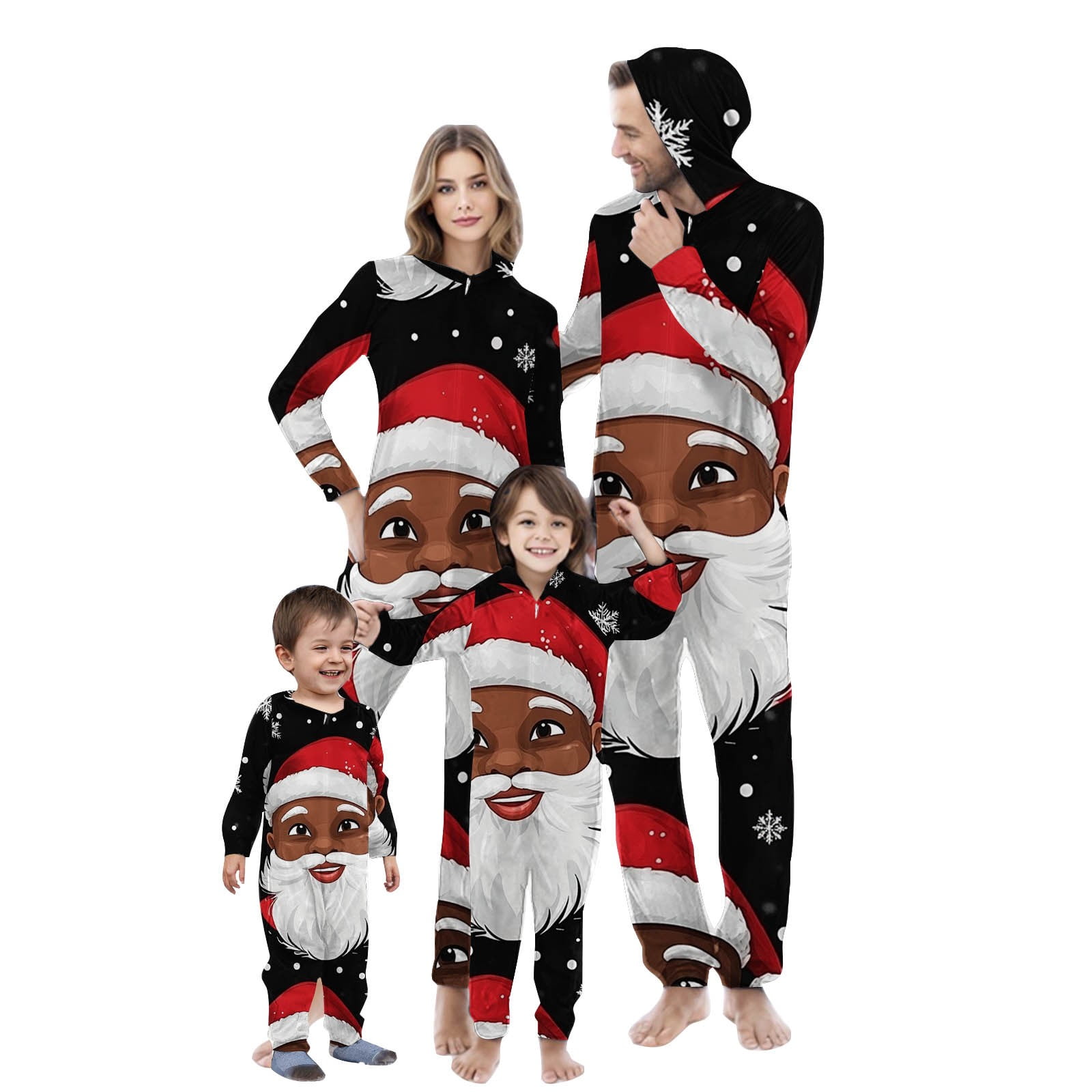 SwiftWear Onesie Christmas Family Matching Pajamas Kids PJs Hooded ...
