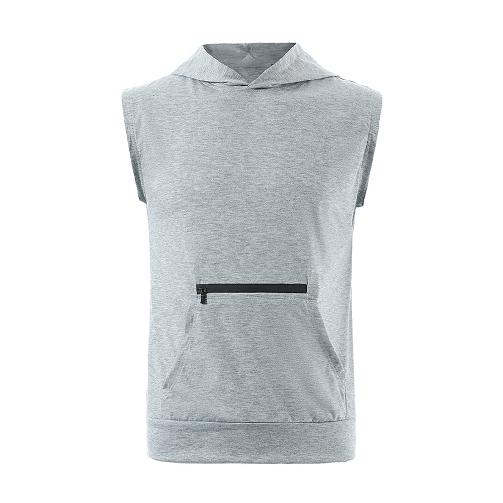 Yufatyle Vest for Men Hooded Sleeveless Pullover Athletic Shirts for ...