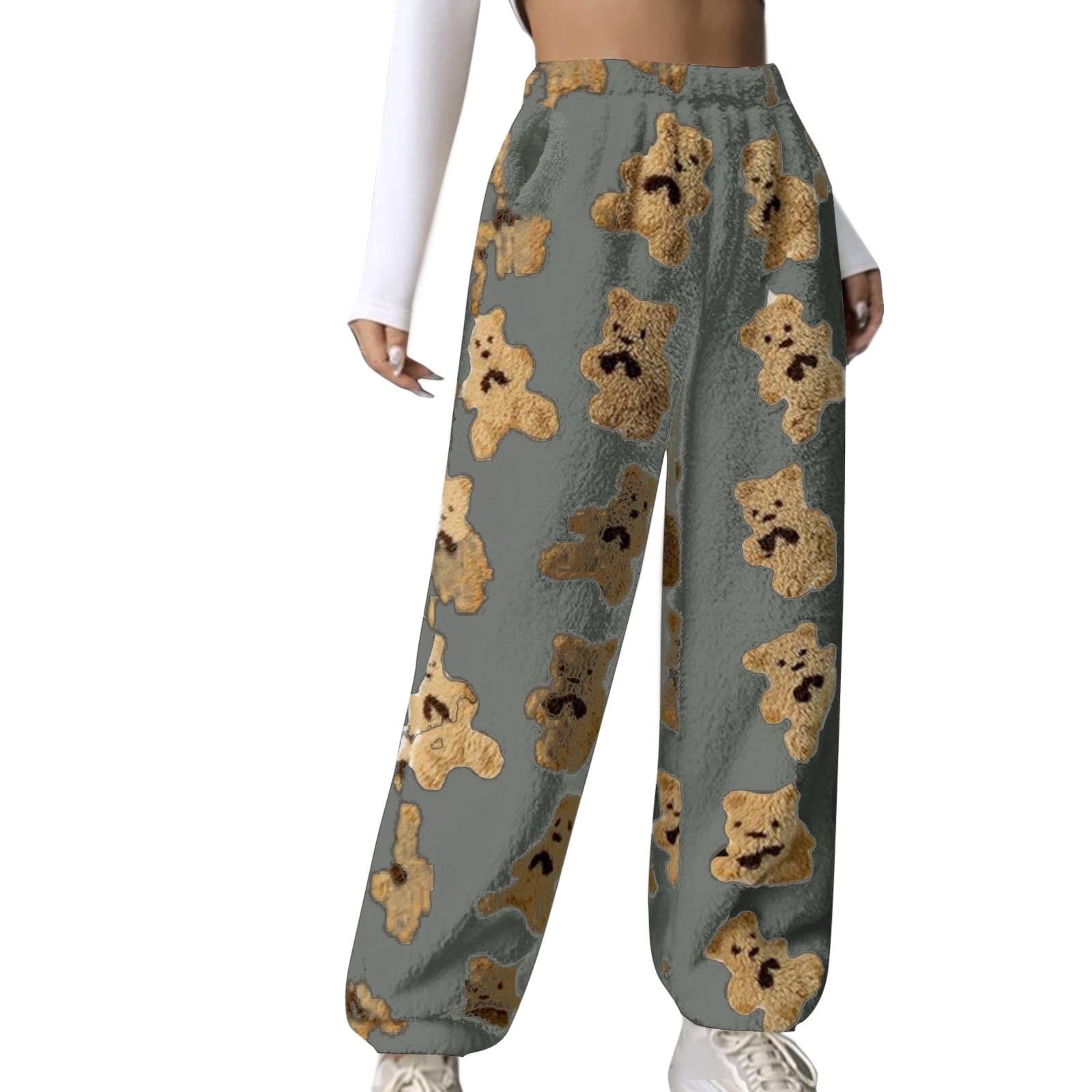 SwiftWear Women's Fuzzy Plush Pajama Pants Elastic Waist Teddy Pj ...