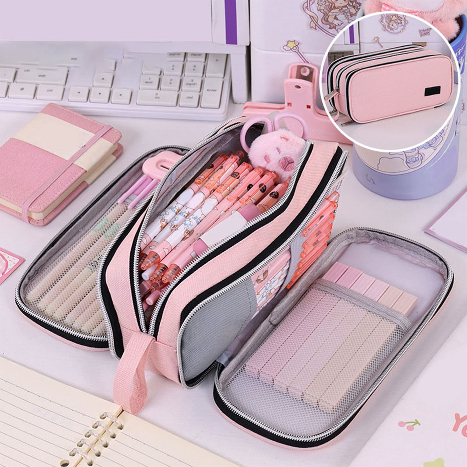 YZEGDCH Pencil Case Large Capacity Pencil Pouch Office Spplies Office ...