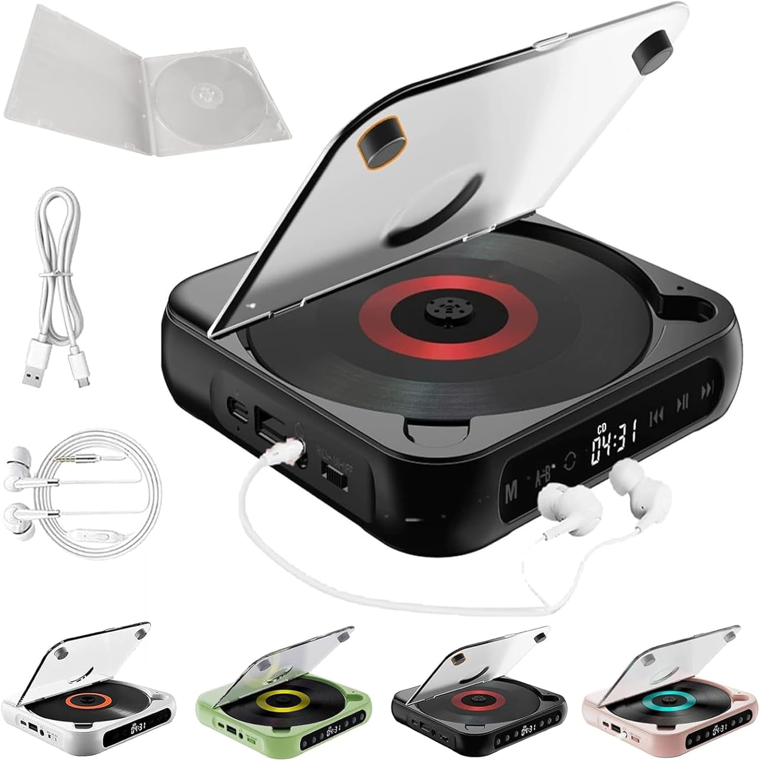 Yuguz Portable CD Player, 2025 New Portable Bluetooth CD Player with ...