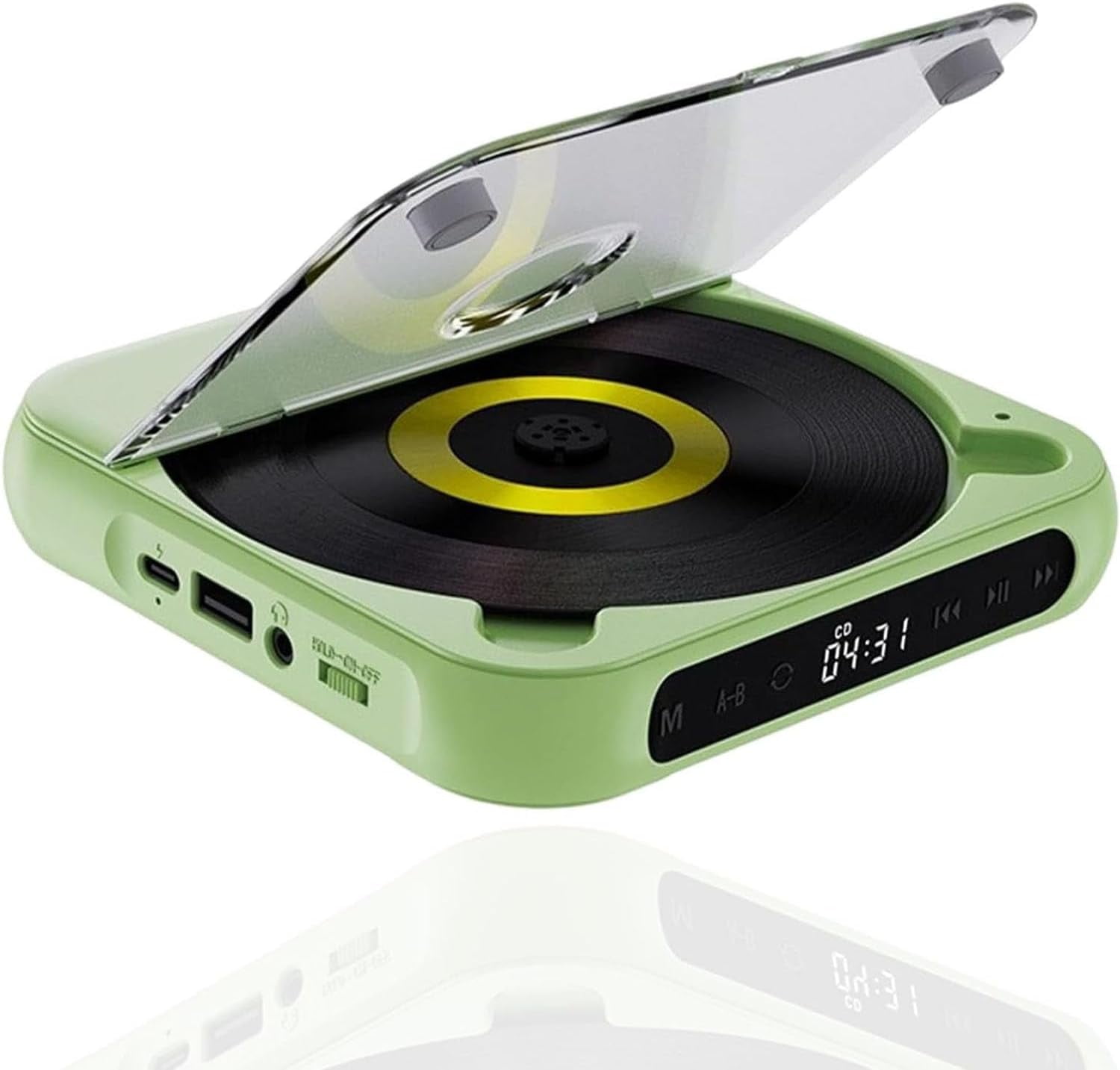 Yuguz Portable CD Player, Portable Bluetooth-Compatible CD-Player ...