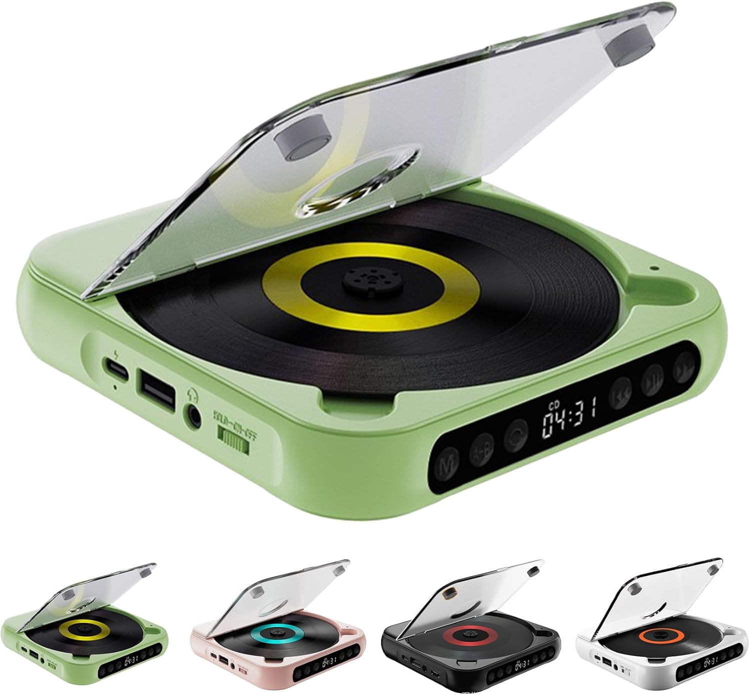 Yuguz Portable Cd Player, New Bluetooth-Compatible Cd-Player with ...