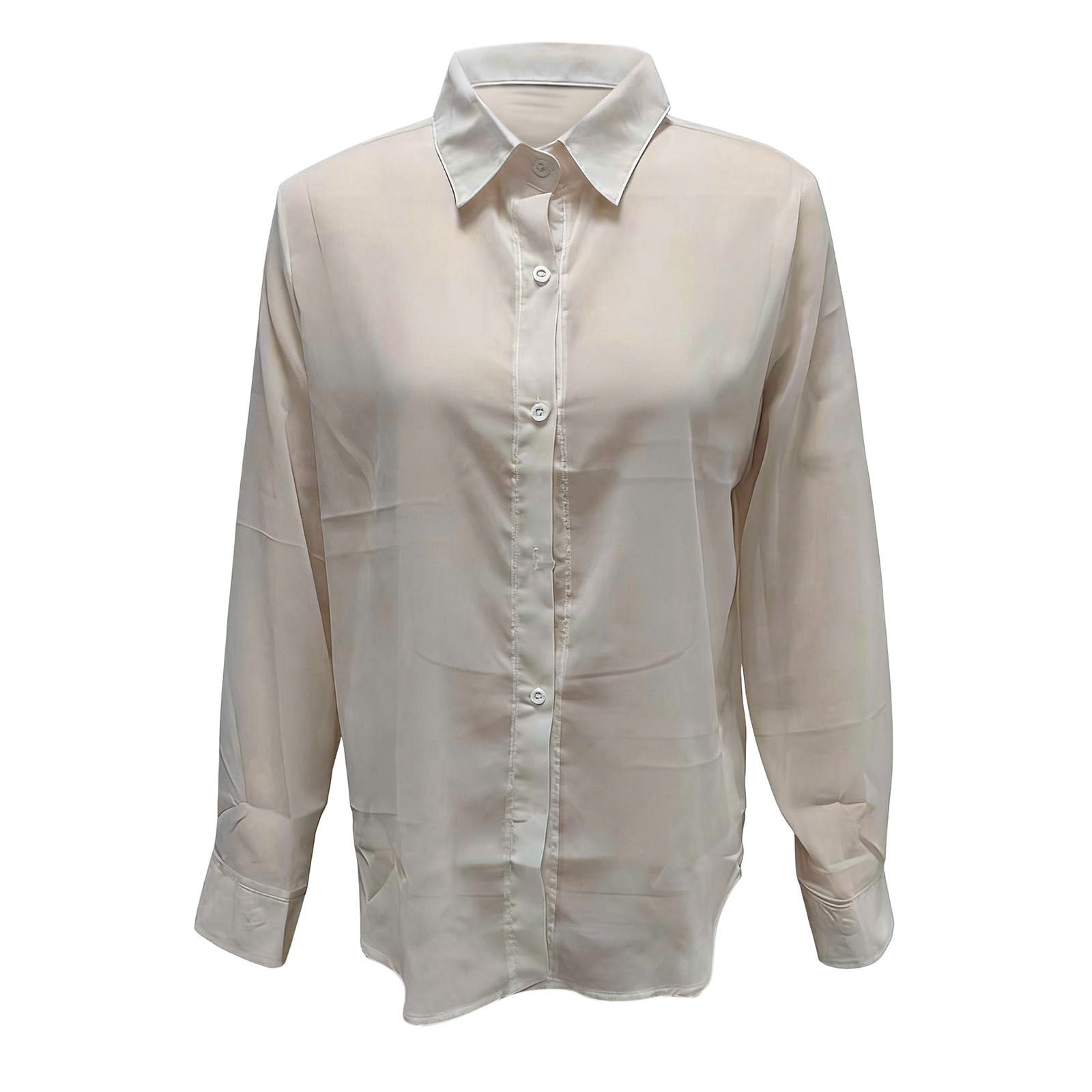 Yuhangmm Classic Long Sleeve Solid Casual Dress Shirt Slim Fit Business ...