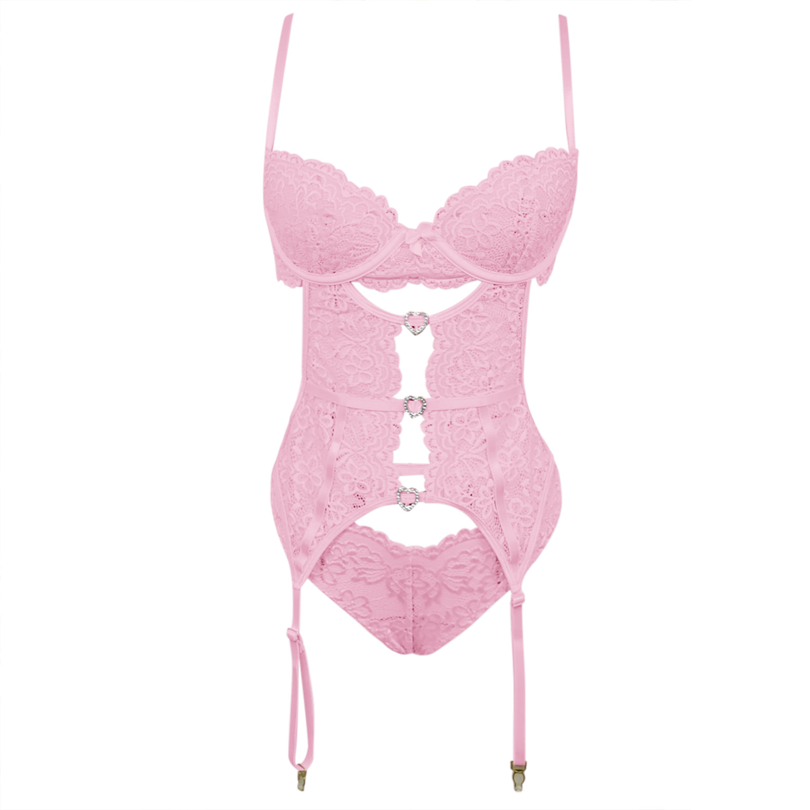 Yuhangmm Ladies Fashion Sexy Solid Color Pendant Sexy Underwear Two Piece Set Nightgown for ...