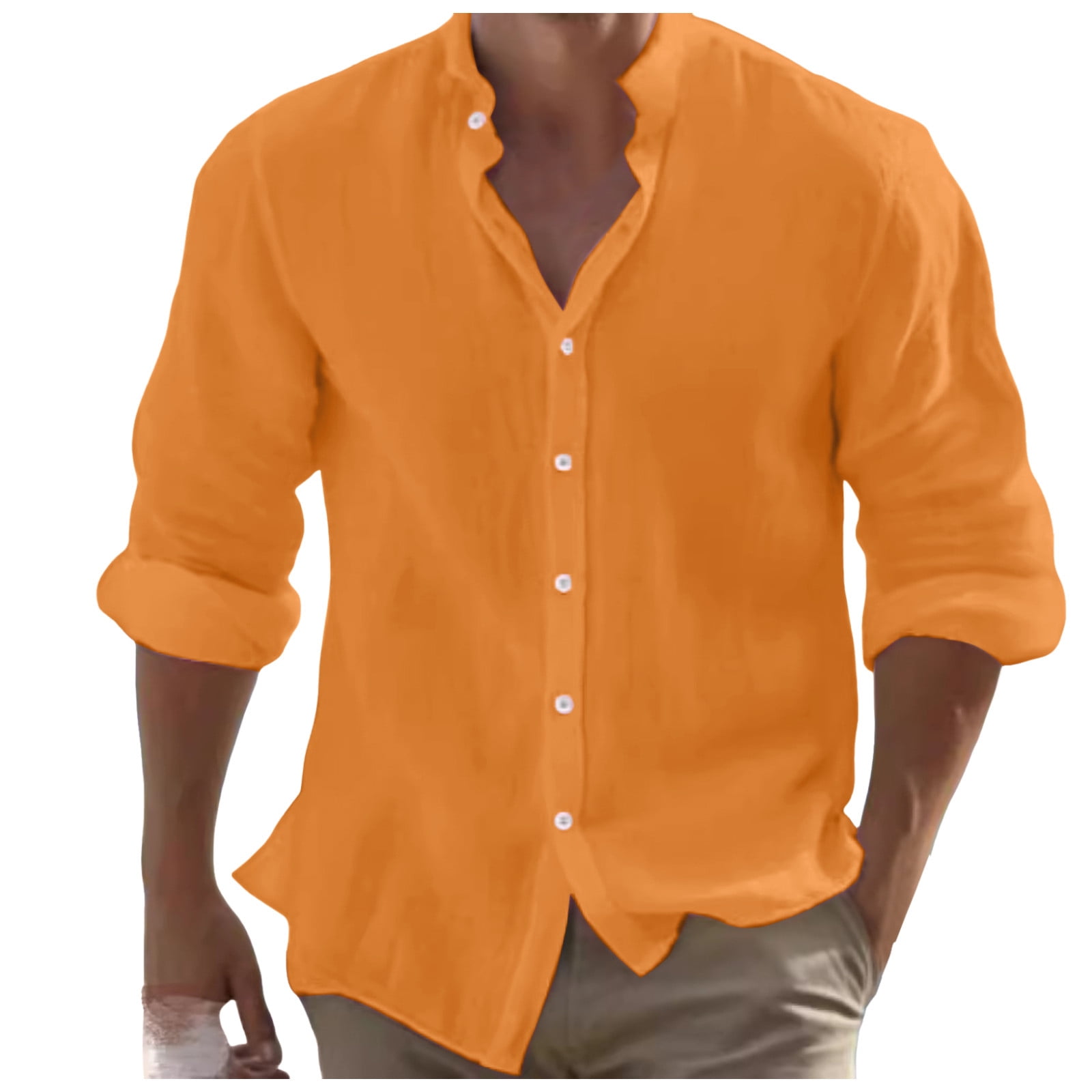 Yuhangmm Men's Button Up Shirt for Casual Summer Everyday Wear with ...
