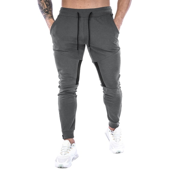 Yuhangmm Men's Casual Pants Men Slim Fit Gym Running Athletic Track ...