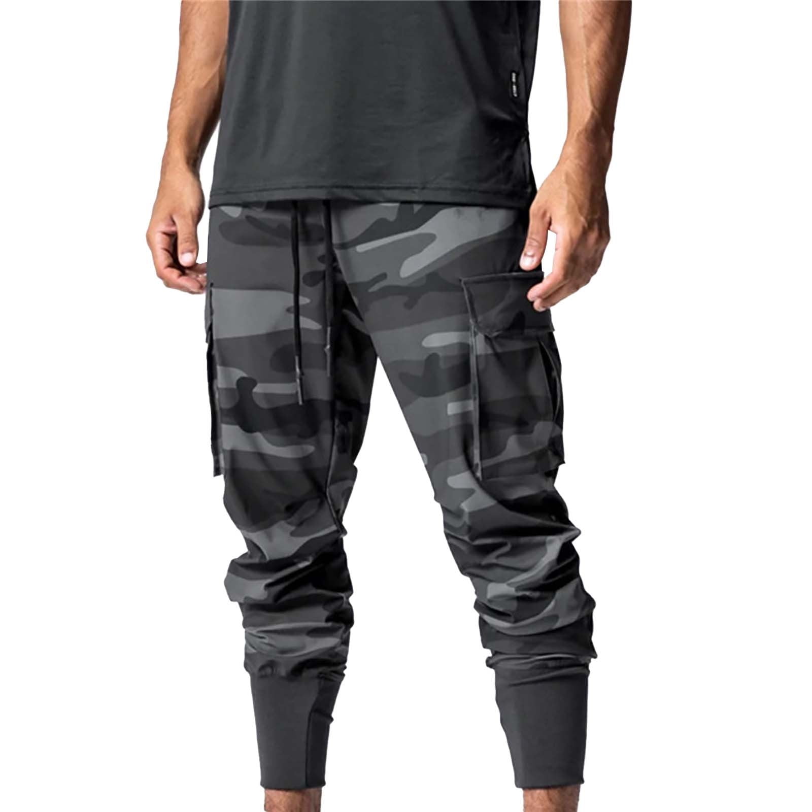 Yuhangmm Men's Casual Trousers for Training and Running – Loose Fit ...