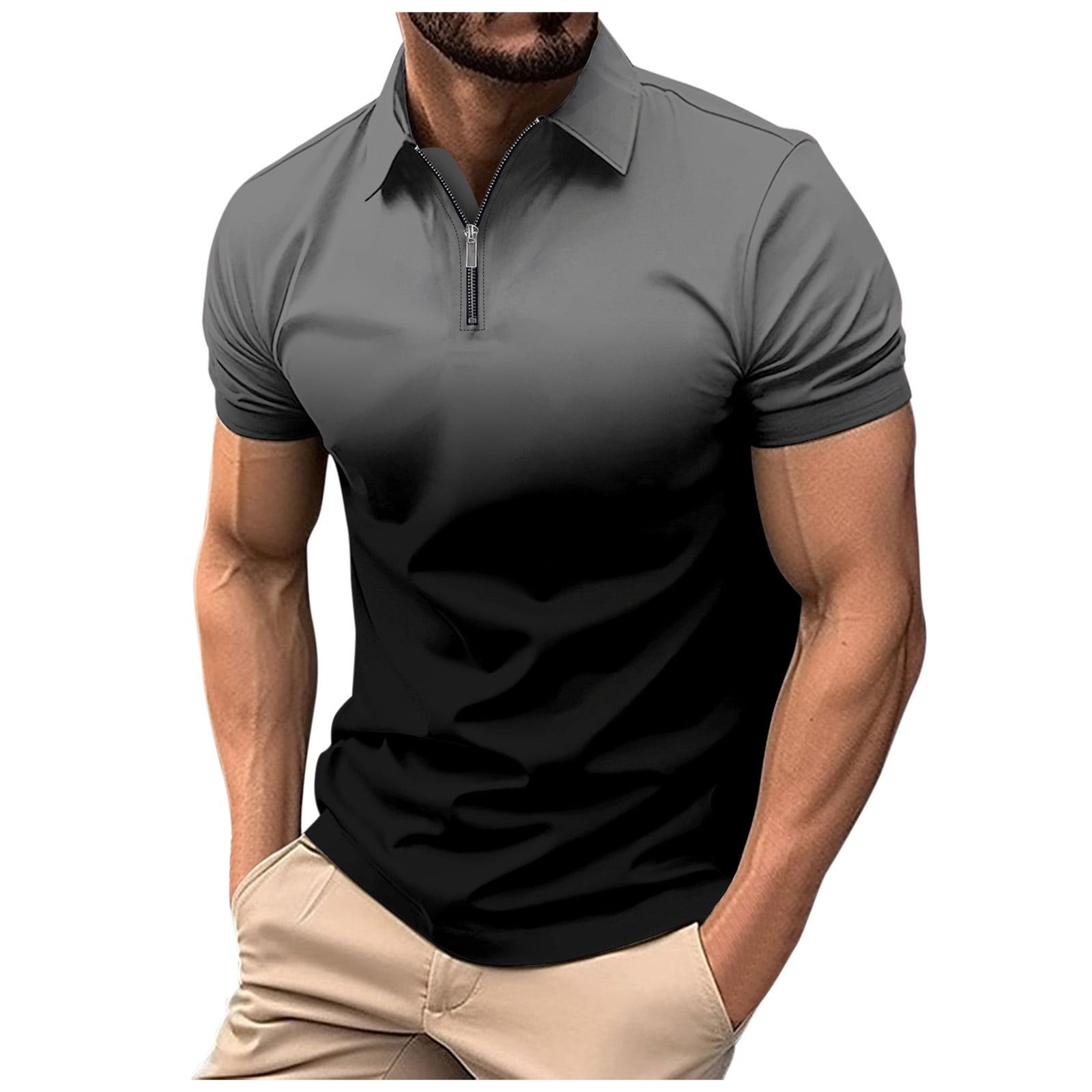 Yuhangmm Men's Polo Shirts, Men's Shirts Leisure Fashion Design Lapel ...