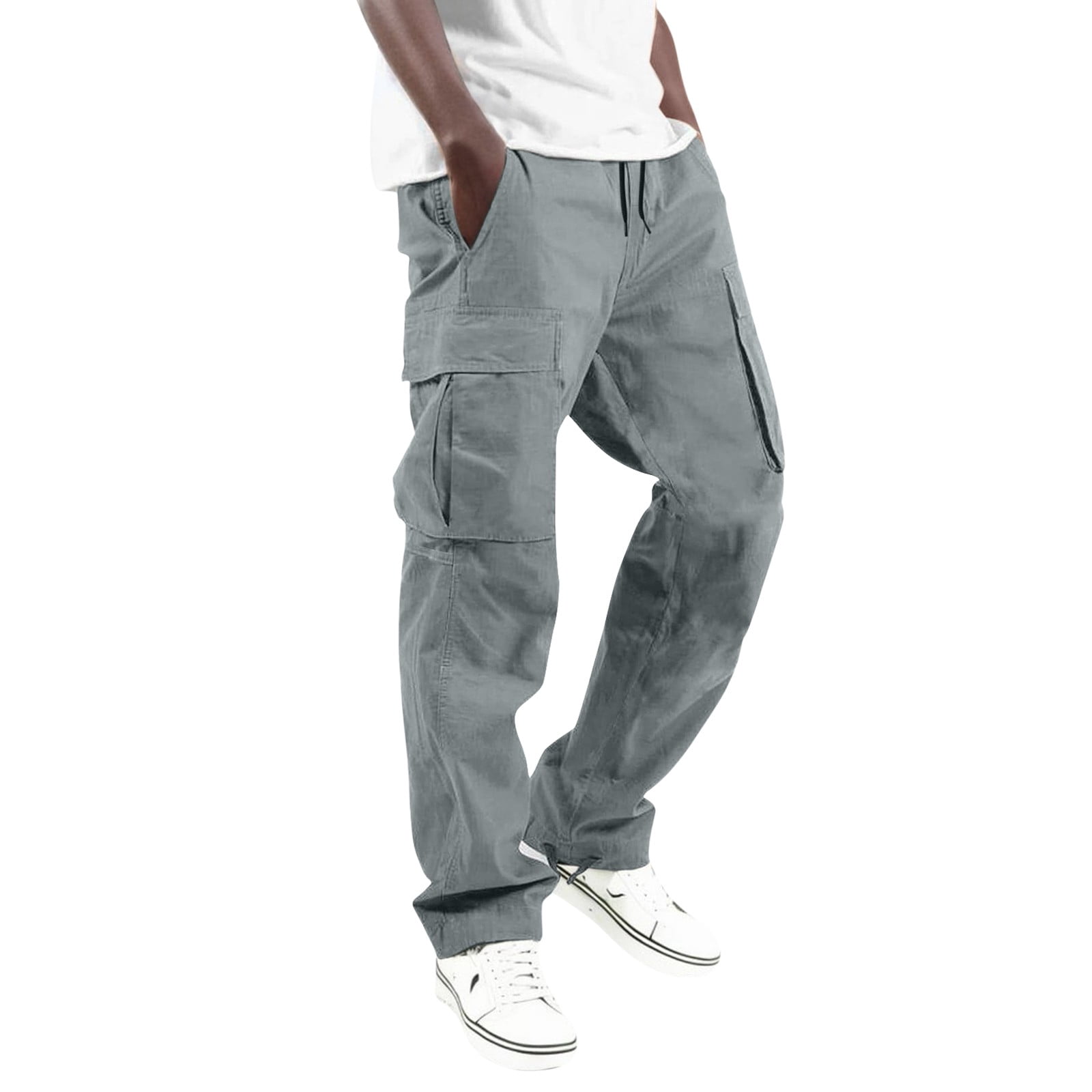 Yuhangmm Men's Utility Cargo Pants With Multiple Pockets Comfortable ...
