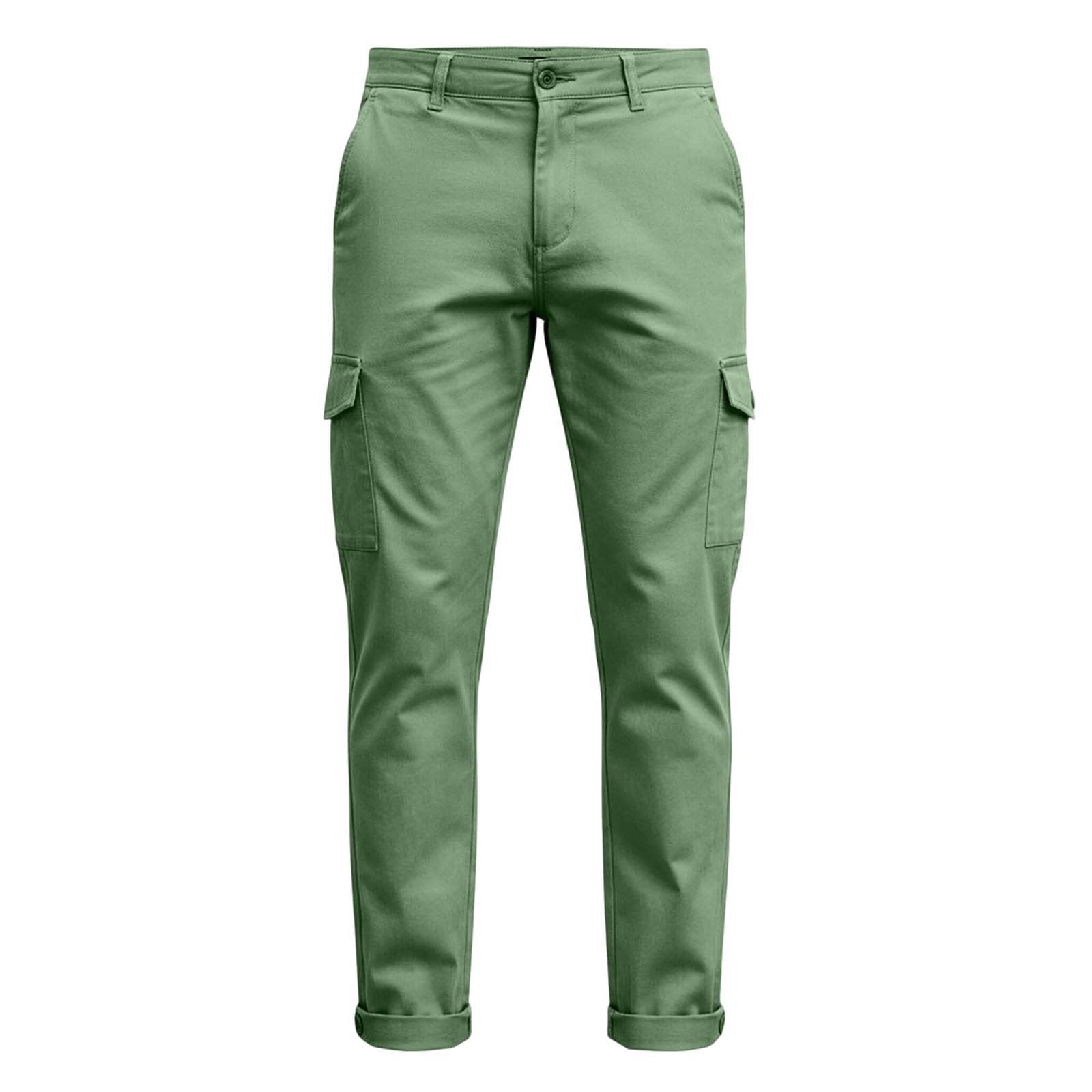 Yuhangmm Style Pocket Everyday Casual Trousers for Men Loose Fit Plain ...