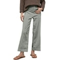 Yuhangmm Women's High Waisted Flare Wide Leg Capri Work Pants Business ...