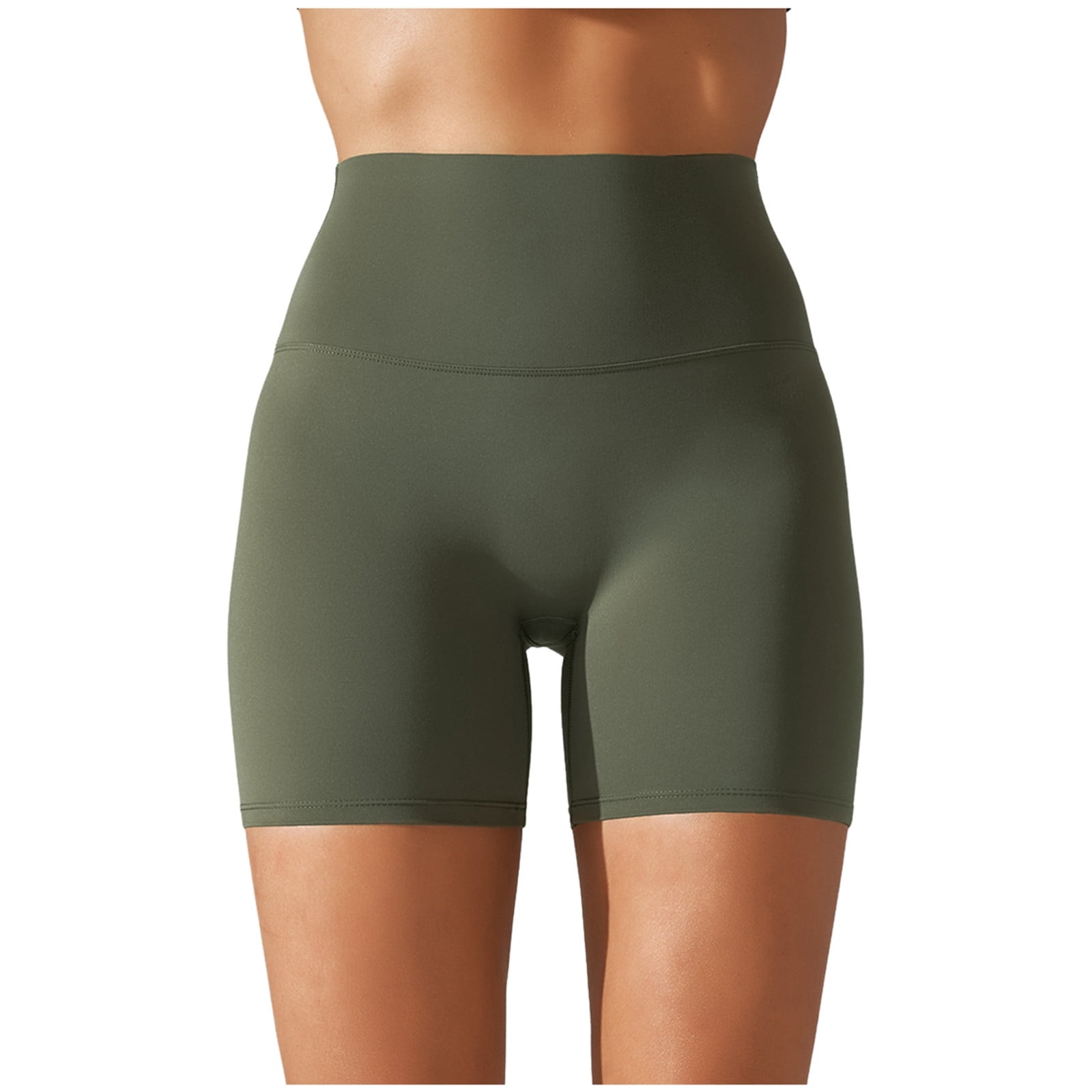 Yuhangmm Yoga Shorts for Women, Women's Double Brushed Yoga Shorts High ...