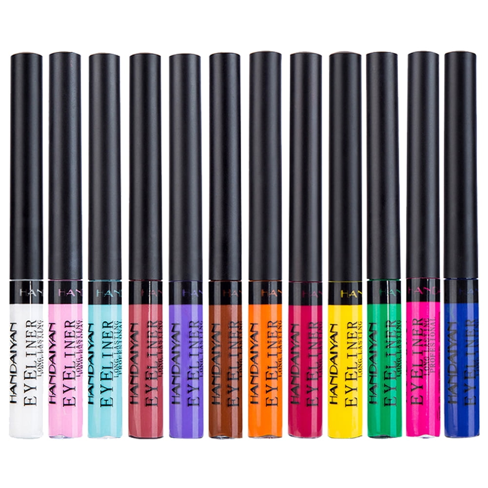 Yuhsdv 12 Colors Colored Eyeliner Set Smudge-proof Beauty Liner (Set A ...