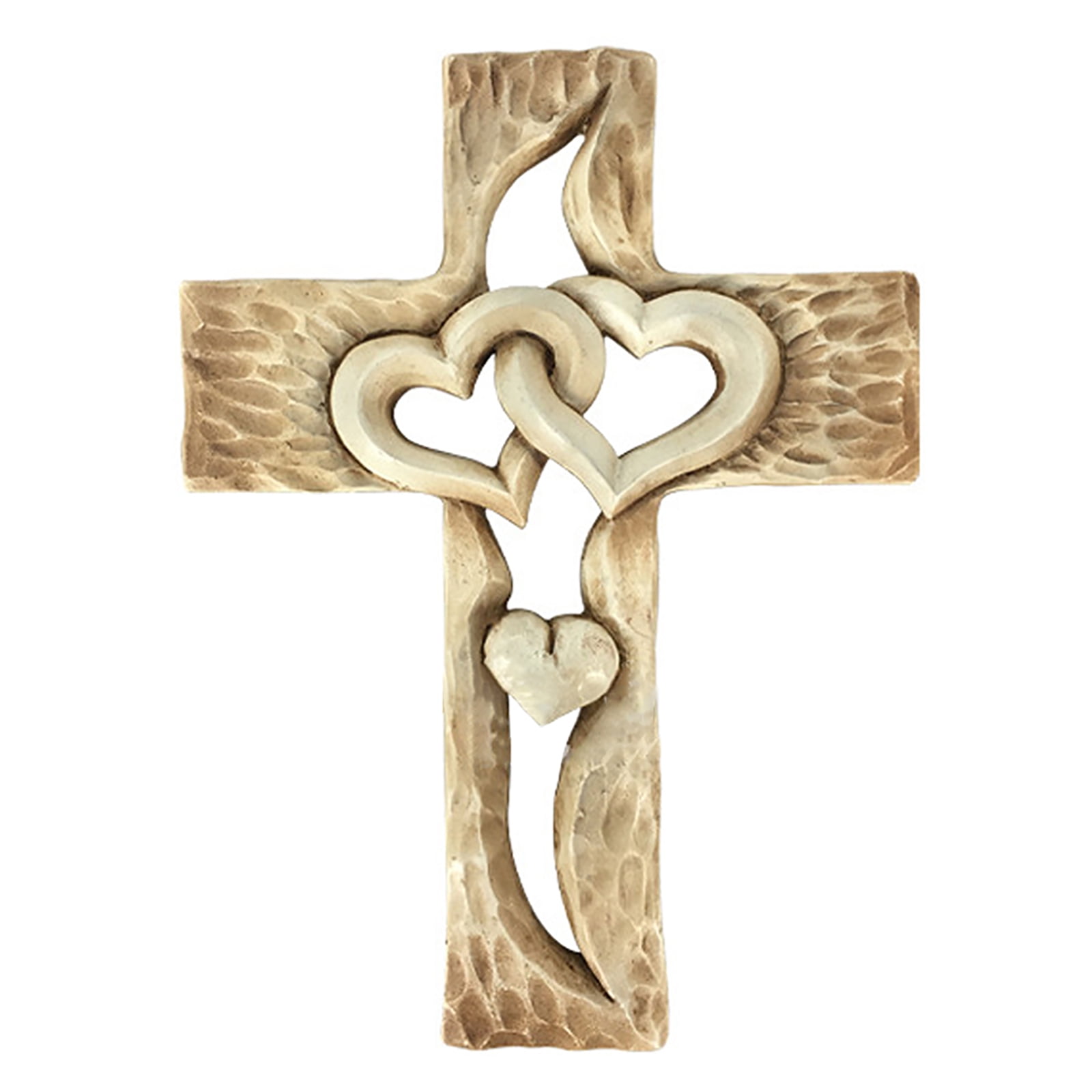 Yuhsdv Love Cross - Wall Art Sculpture Religious Hearts Cross Ornaments ...
