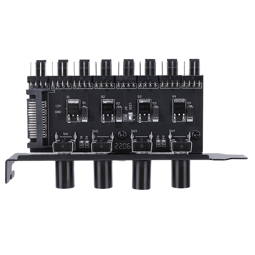 Yuhsdv PC Chassis Fan Hub SATA Adapter PWM Hub Speed Controller 8 ...