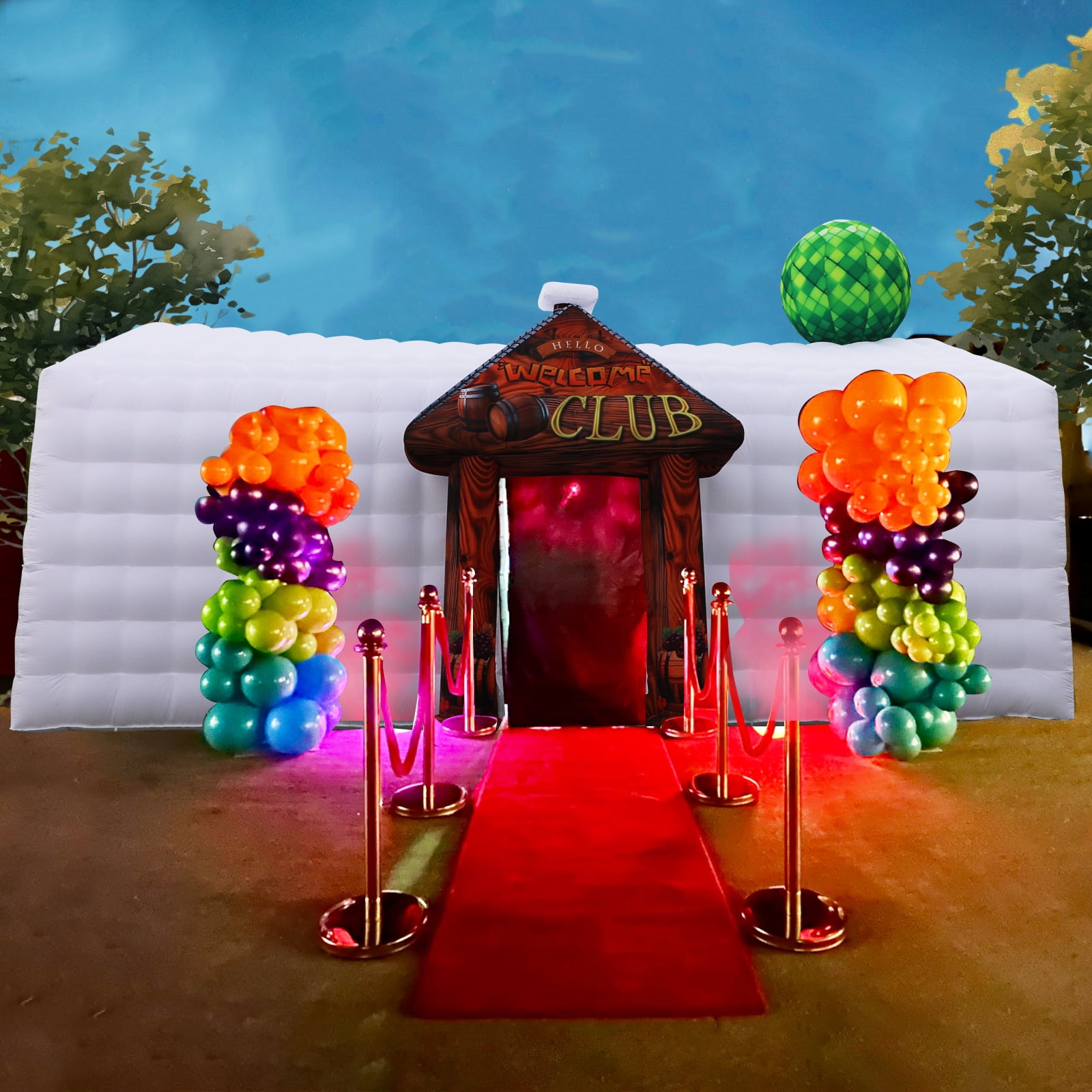 Yuhuya 30x20x13Ft Inflatable Nightclub with blowers Large White ...