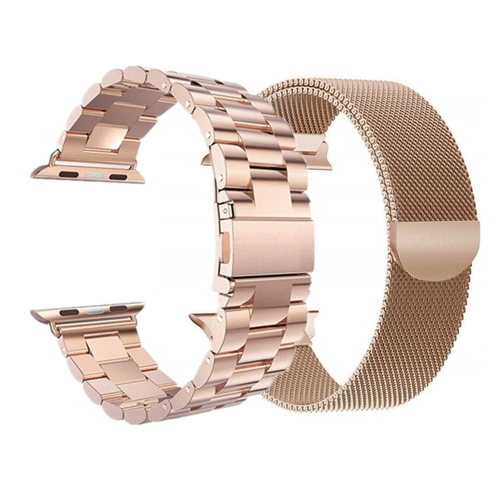 YuiYuKa 2 Pcs Metal Stainless steel Strap Compatible with Apple Watch ...