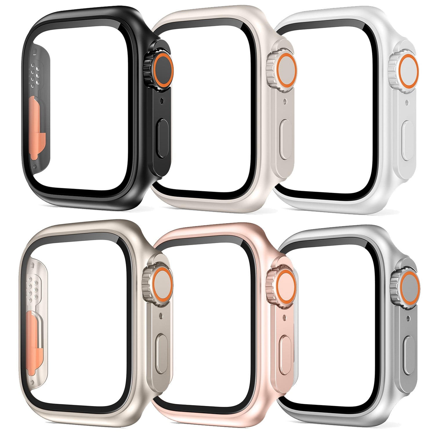 YuiYuKa 6 Pack Upgrade Case+Glass Compatible with Apple Watch Case 45mm ...