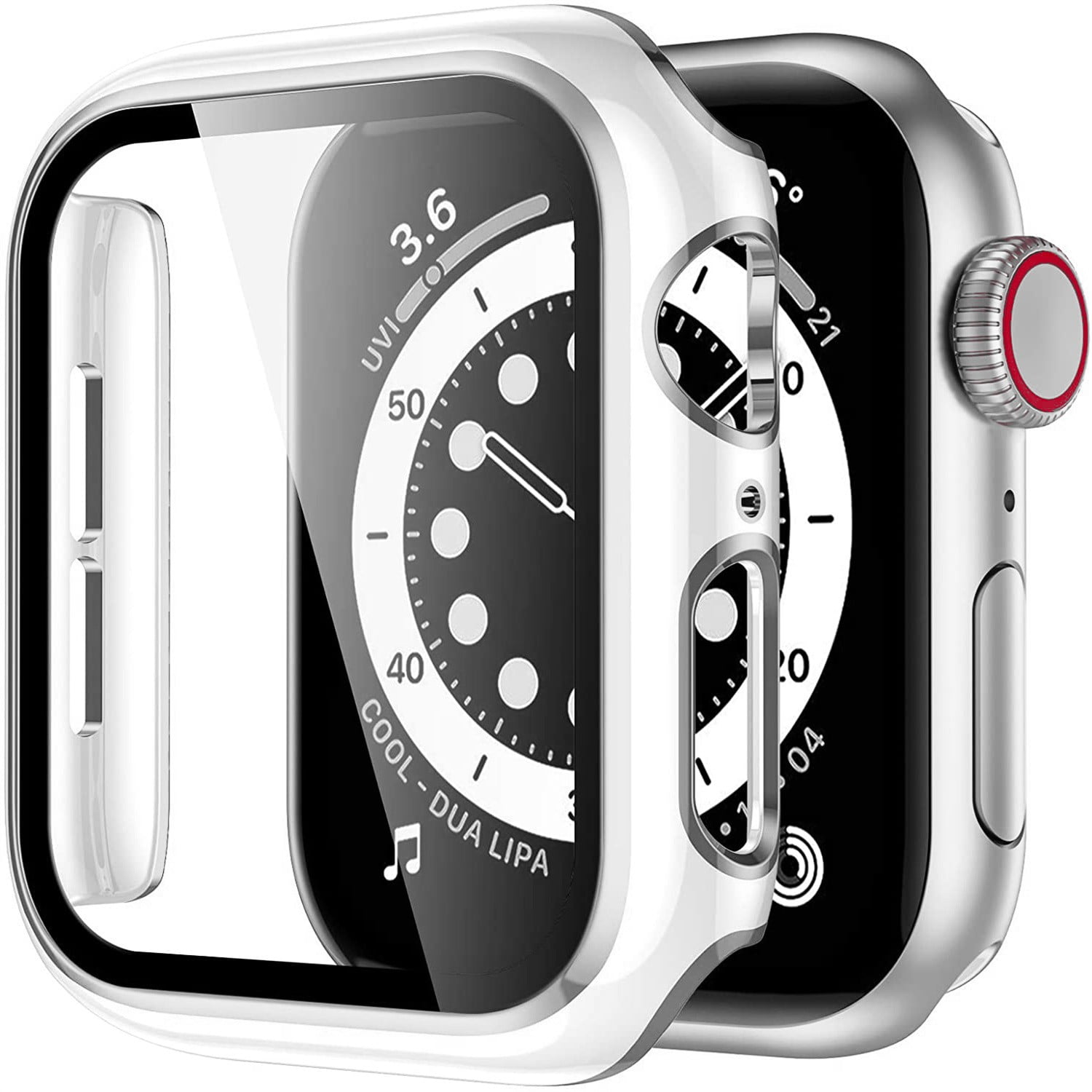YuiYuKa Glass+Cover Compatible with Apple Watch Case 45mm 41mm 44mm ...